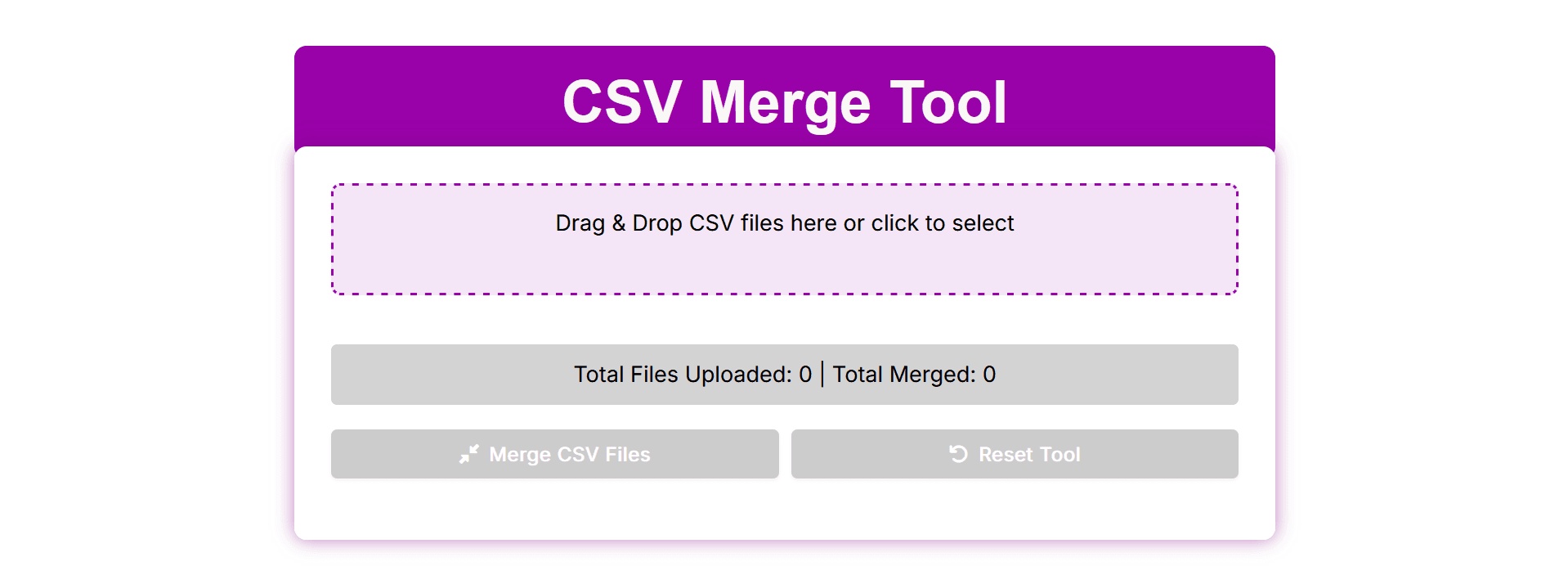 CSV Merge Tool - Toolifypro.com
